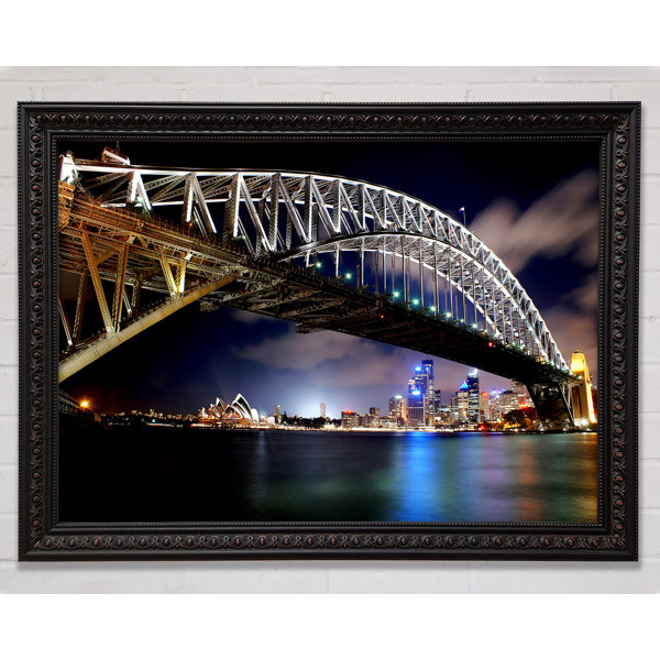 Ebern Designs Sydney Harbour Bridge Night Light Reflections Single